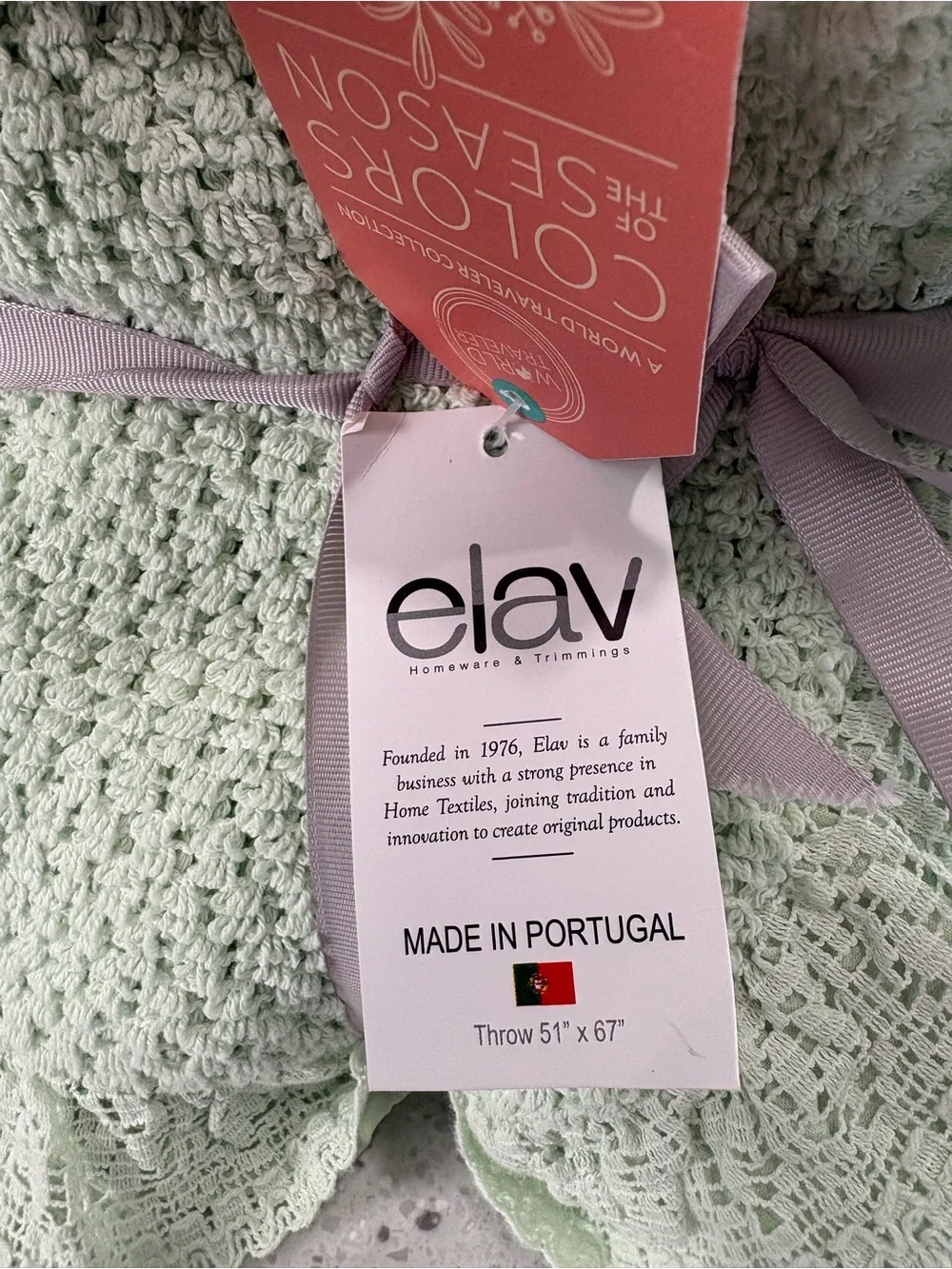 Elav | Bedding | Nwt Elav Mint Green Crochet Throw Blanket With Ruffle ...